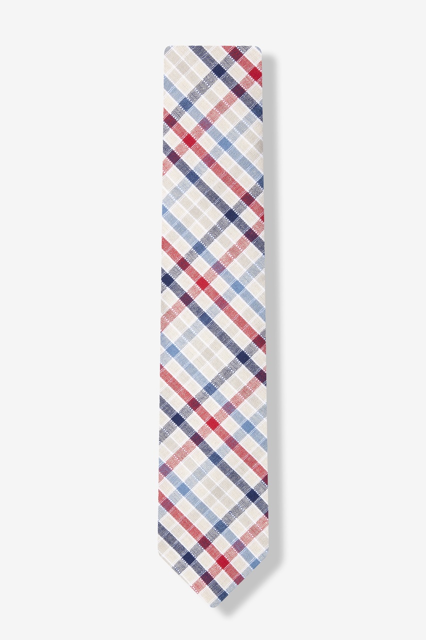 Candy Apple Red Cotton Winston Check Skinny Tie | Ties.com