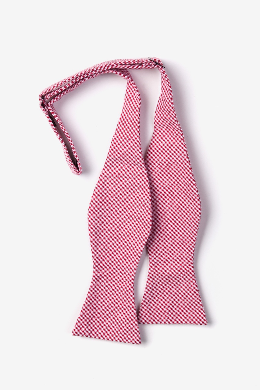 Candy Apple Red Seersucker Chamberlain Check Butterfly Self Tie Bow Tie ...