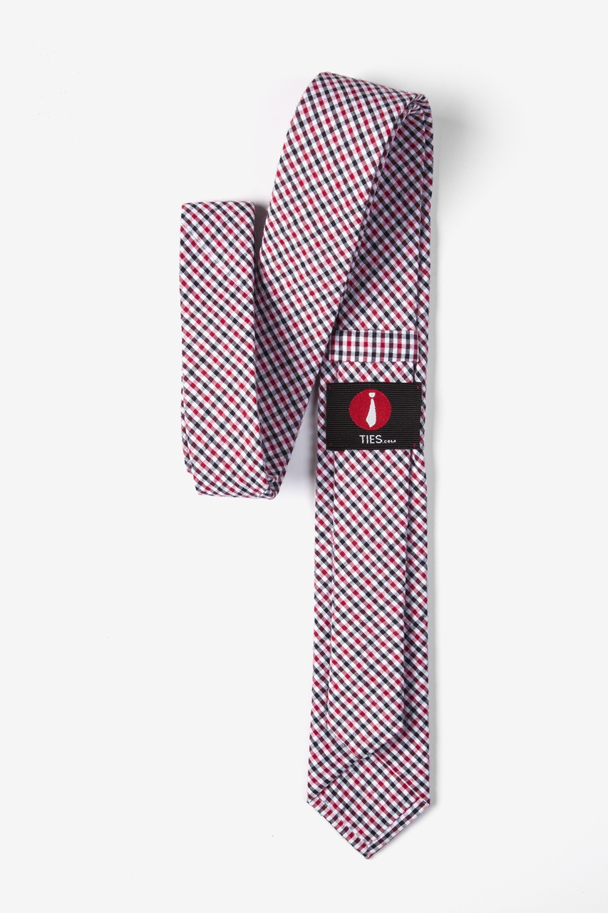 Candy Apple Red Seersucker Chrome Plaid Skinny Tie | Ties.com