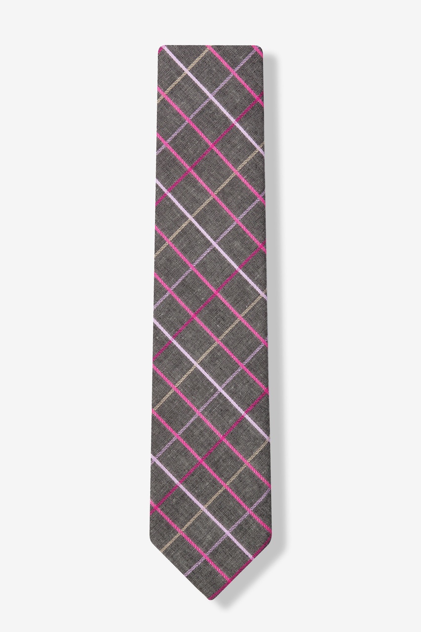 Charcoal Cotton Checkers Skinny Tie | Ties.com