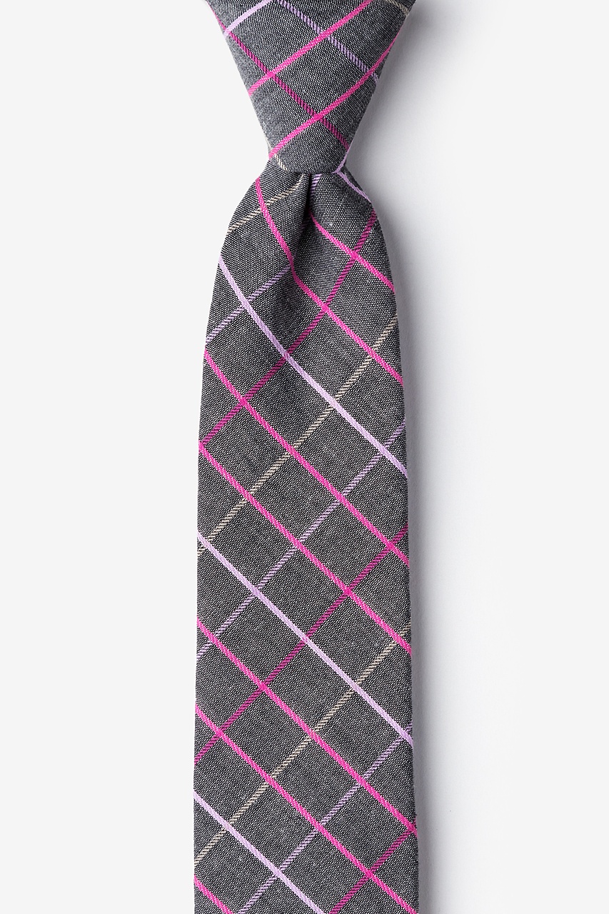 Charcoal Cotton Checkers Skinny Tie | Ties.com