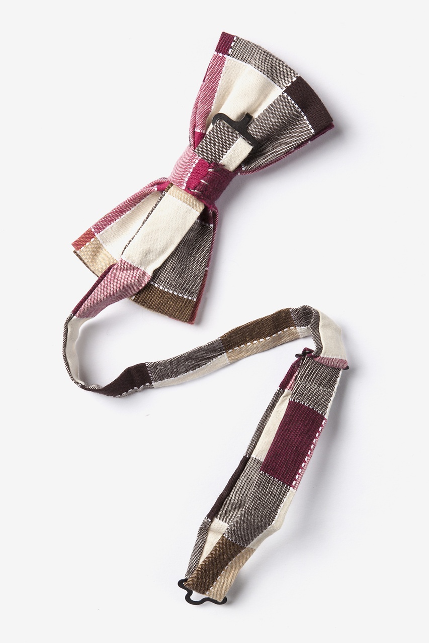 Charcoal Cotton Thatcher Check Pre-Tied Bow Tie | Ties.com