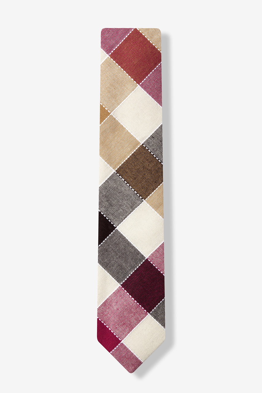 Charcoal Cotton Thatcher Check Skinny Tie | Ties.com