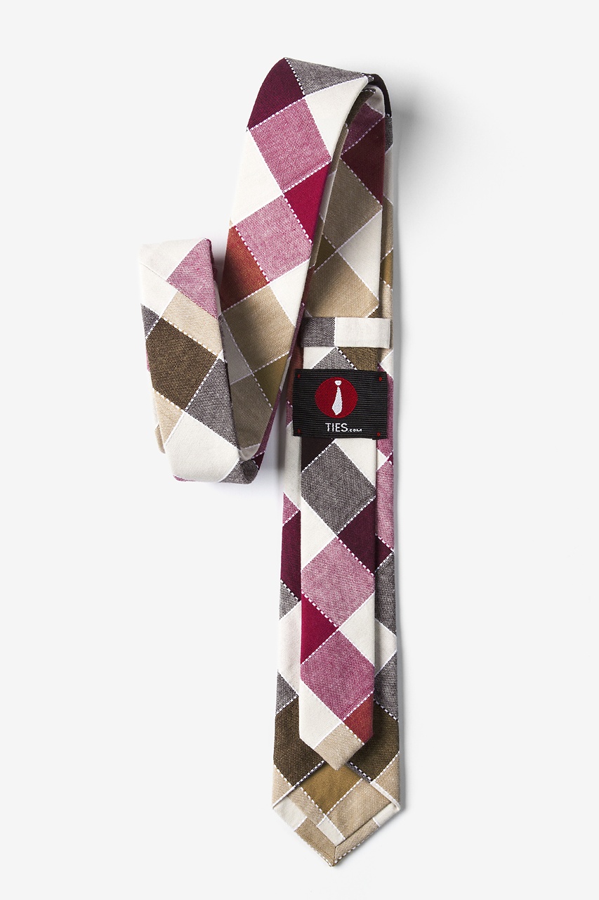 Charcoal Cotton Thatcher Check Skinny Tie | Ties.com