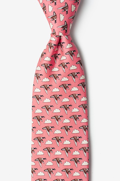 Coral Silk Feather Weather Tie | Ties.com