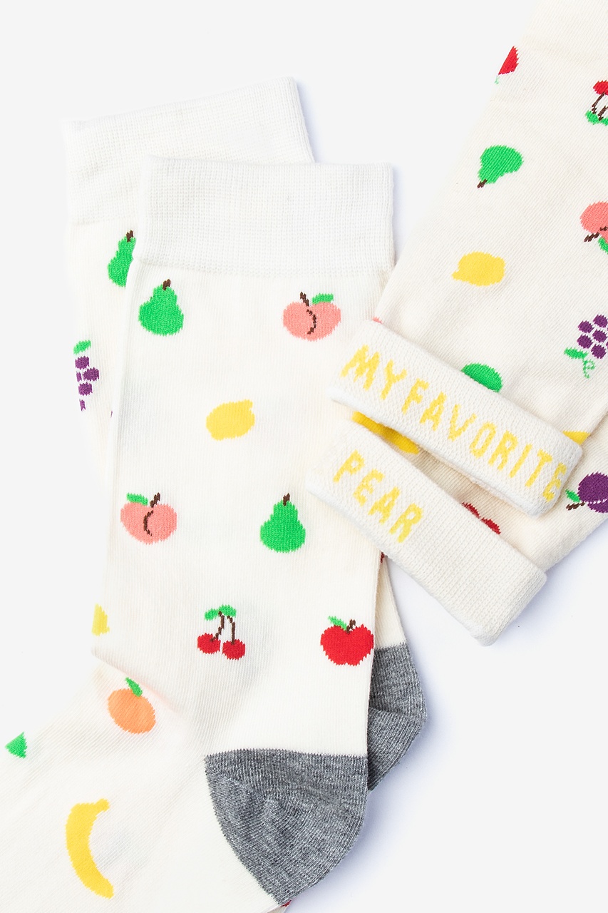 Cream Mixed Fruit Sock | Foodie Sock | Ties.com