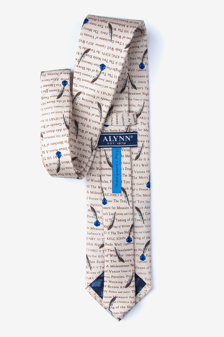 Cream Silk Shakespeare's Plays Tie | Ties.com