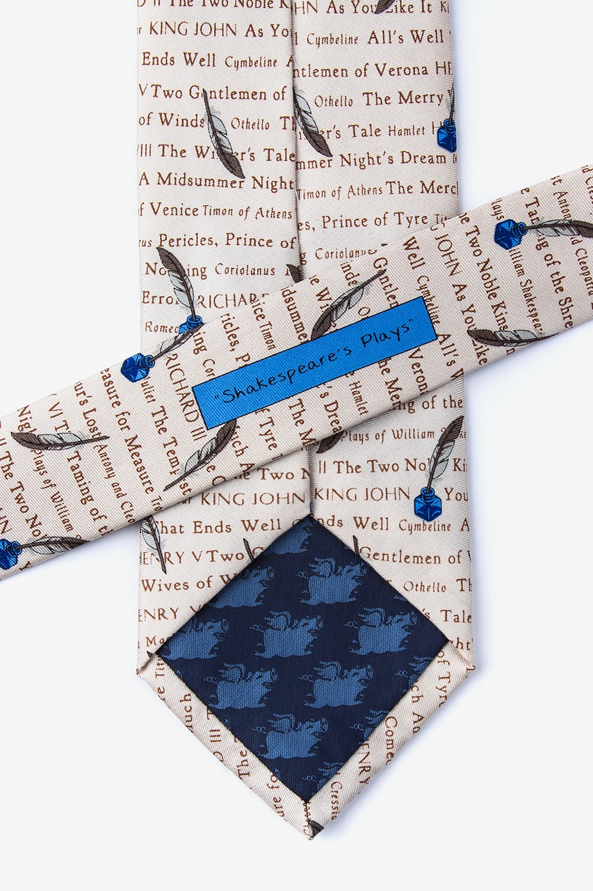 Cream Silk Shakespeare's Plays Tie | Ties.com