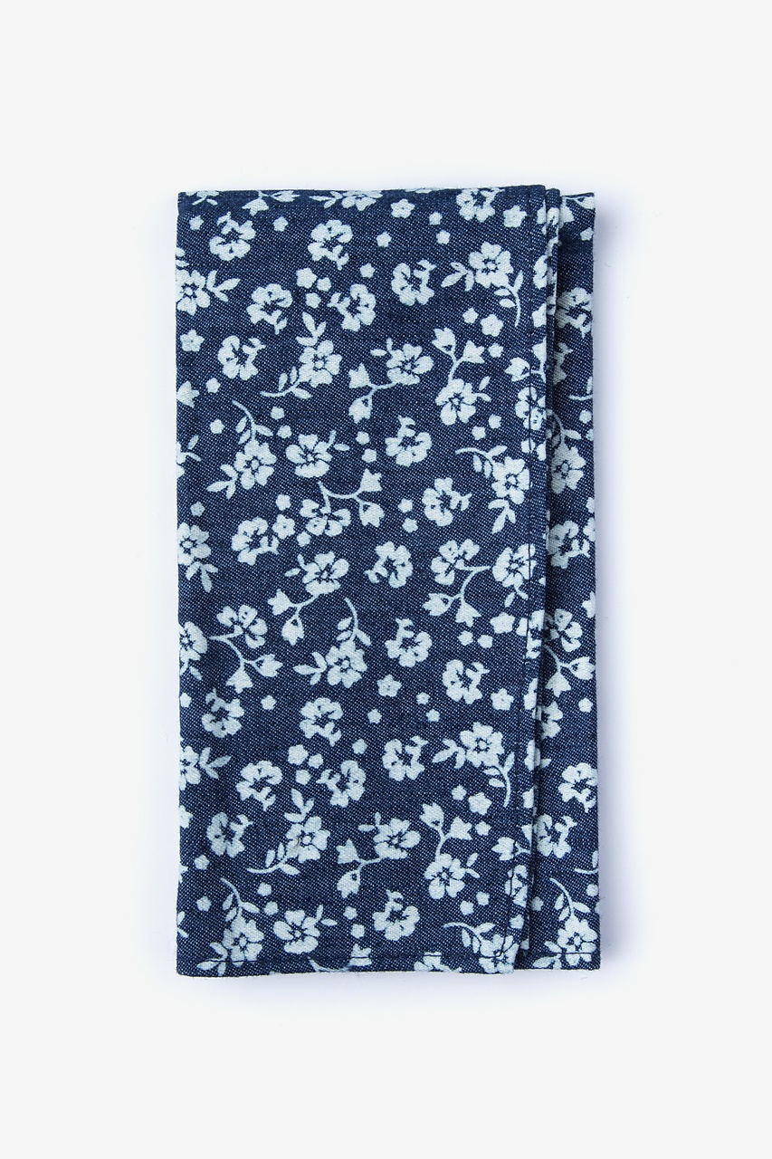 Dark Blue Cotton Bluebell Pocket Square | Ties.com