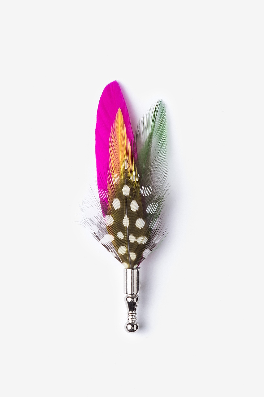 Fuchsia Feathers Feather Lapel Pin | Ties.com