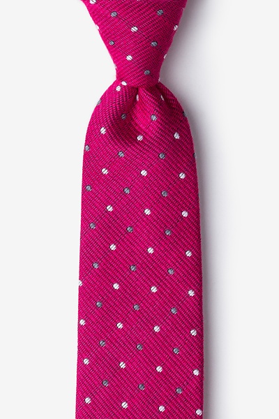 Fuchsia Wool Hamburg Polka Dots Tie | Ties.com