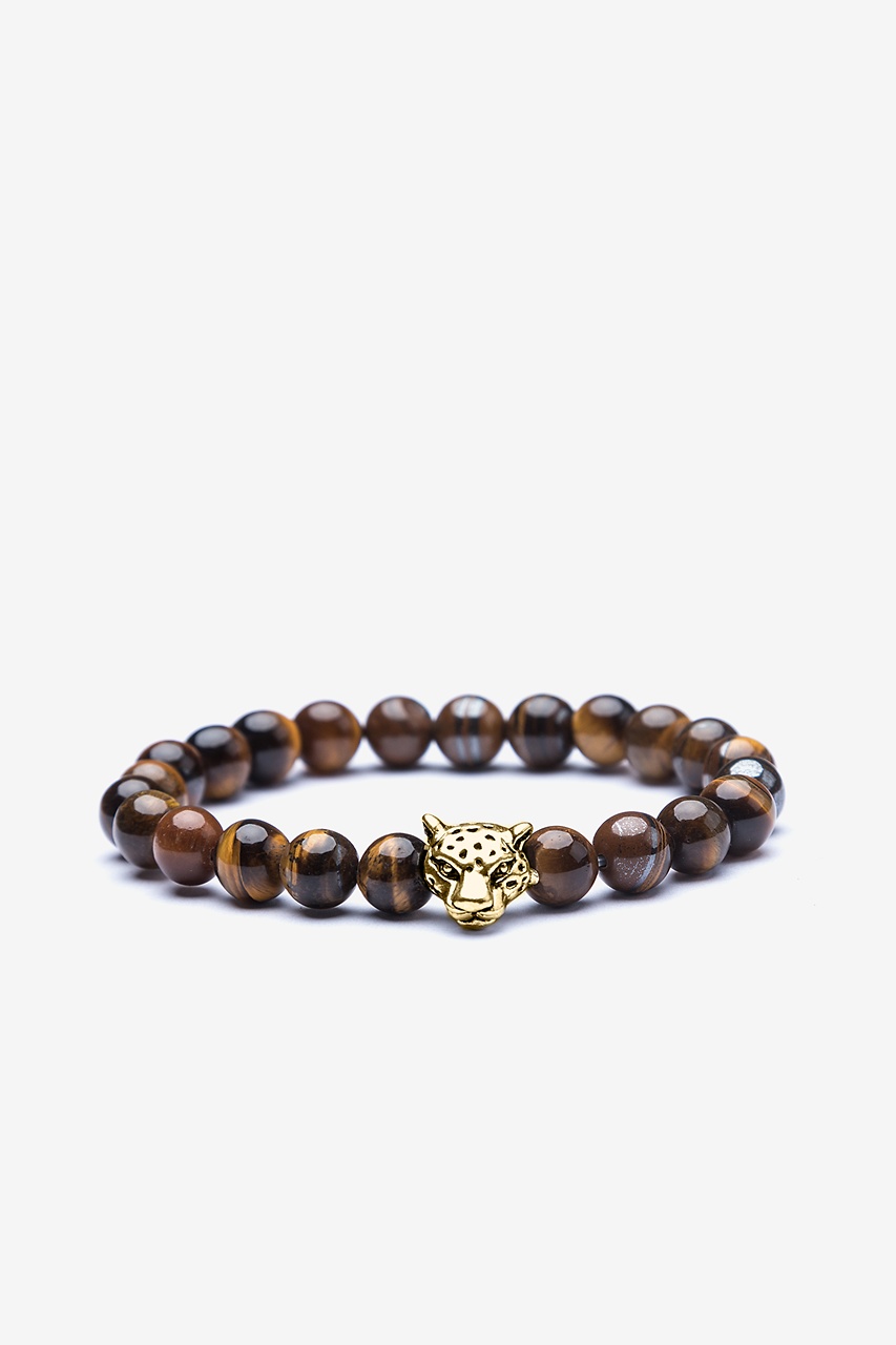 Gold Catseye Cheetah Head Bracelet | Ties.com