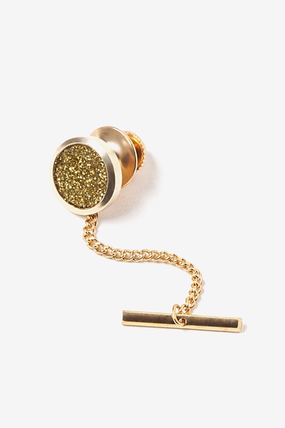 Gold Plated Round Genuine Gold Dust Tie Tack | Ties.com