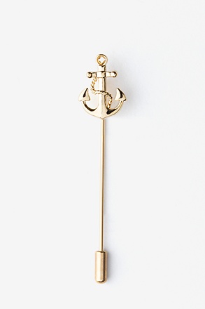 Gold Metal Anchor With Rope Lapel Pin | Ties.com