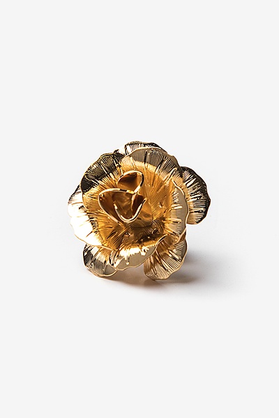 Gold Metal Blooming Rose Lapel Pin | Ties.com
