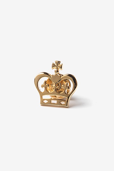 Gold Metal Crown Lapel Pin | Ties.com