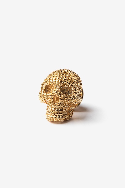 Gold Metal Fancy Skull Lapel Pin | Ties.com
