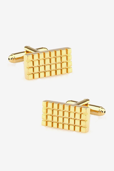 Gold Metal Gridlock Cufflinks | Ties.com