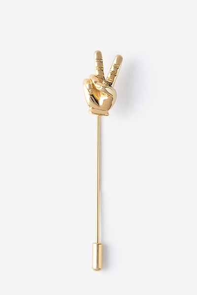 Gold Metal Peace Sign Lapel Pin | Ties.com