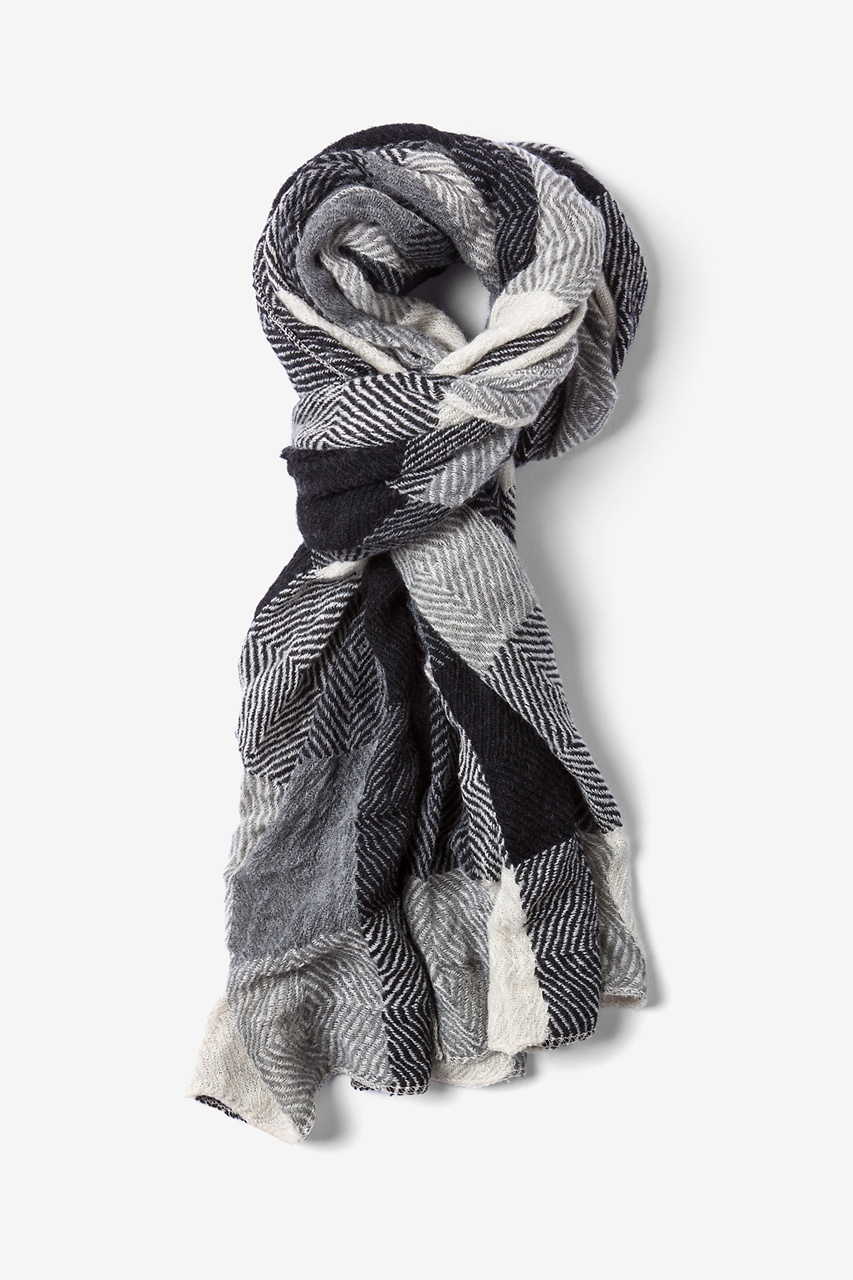 Gray Acrylic Rochester Check Scarf | Ties.com