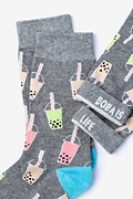 Women's Boba Gray Socks | Milk Tea Drink Socks | Ties.com