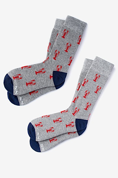 Gray Carded Cotton Great Catch His & Hers Socks | Ties.com