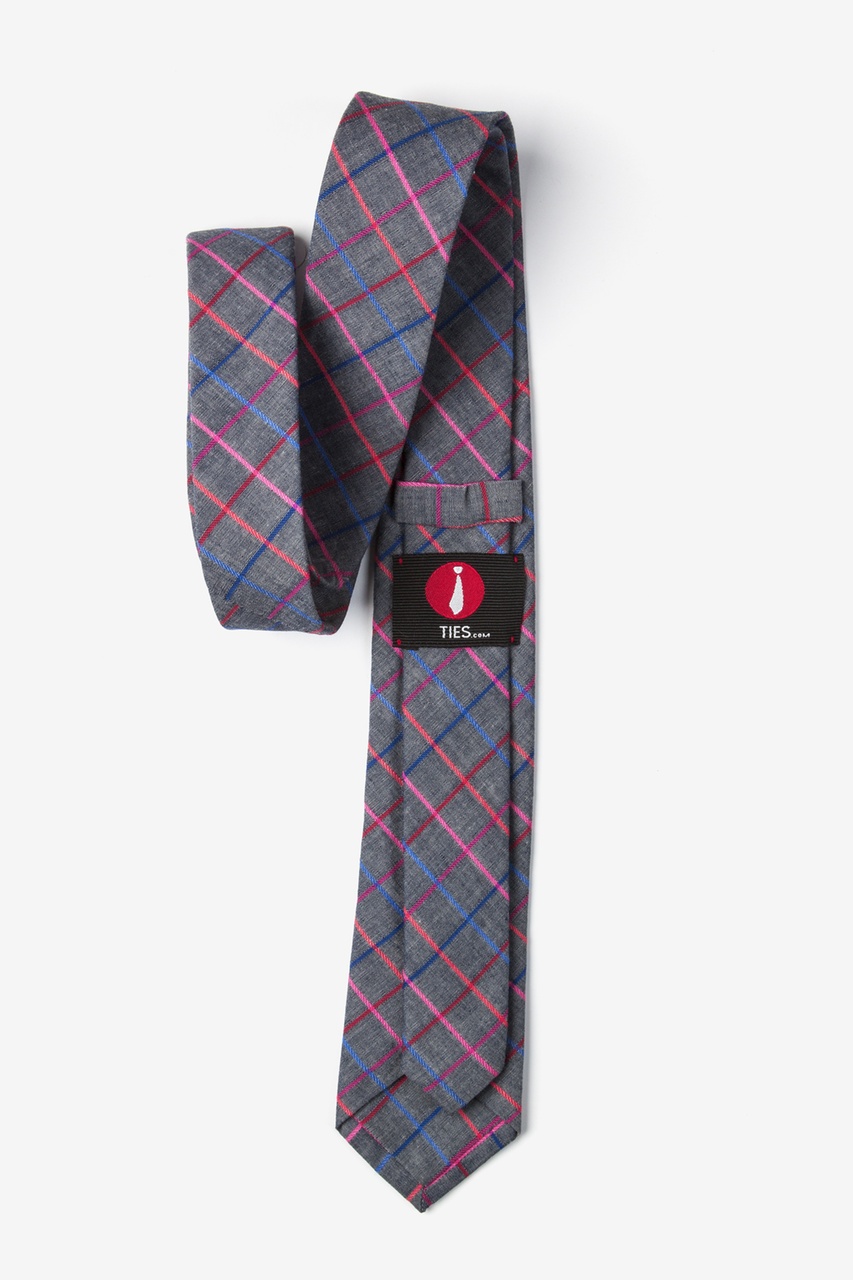 Gray Cotton Checkers Skinny Tie | Ties.com