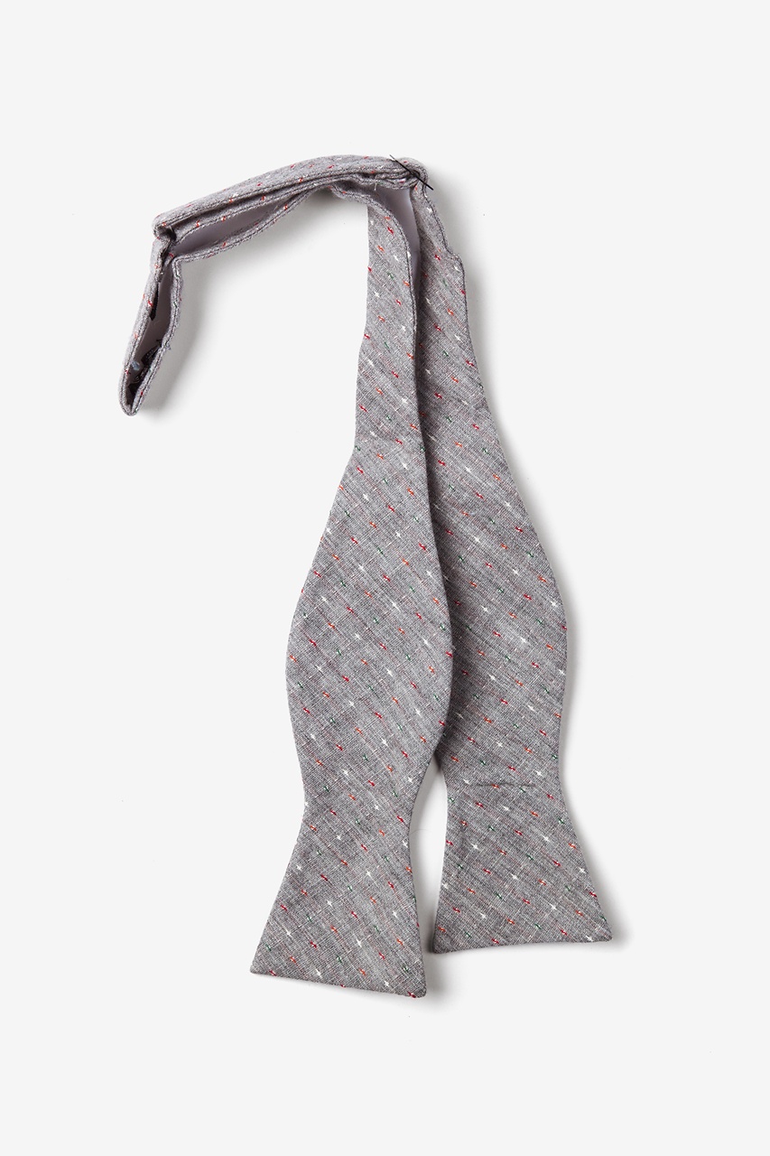 Gray Cotton Pennington Dash Butterfly Self Tie Bow Tie | Ties.com