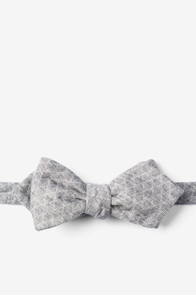 Gray Cotton Tangent Diamond Tip Self Tie Bow Tie | Ties.com