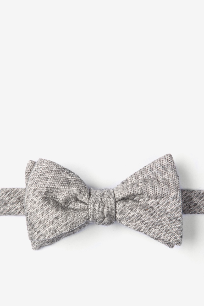 Gray Cotton Tangent Butterfly Self Tie Bow Tie | Ties.com