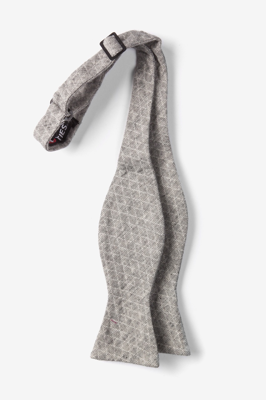 Gray Cotton Tangent Butterfly Self Tie Bow Tie | Ties.com