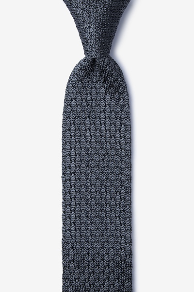 Gray Silk Textured Solid Knit Skinny Tie | Ties.com