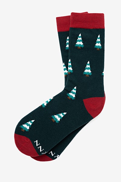 Green Carded Cotton Tree Mendous Women's Sock | Ties.com