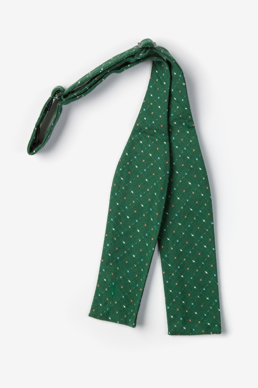 Green Cotton Pennington Dash Batwing Self Tie Bow Tie | Ties.com