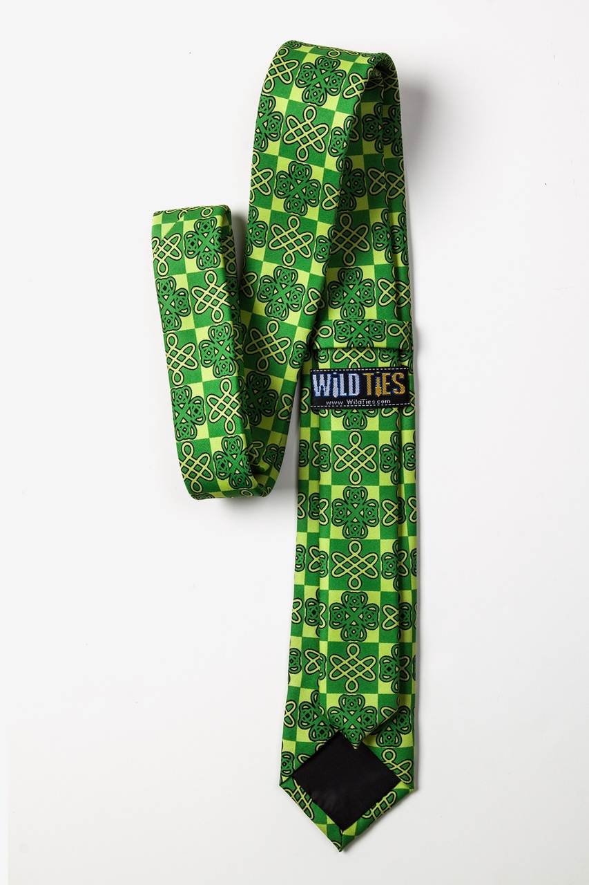 Green Microfiber Celtic Checkers Skinny Tie | Ties.com