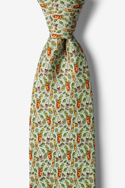Bloody Mary Green Silk Tie | Food & Drink Ties | Ties.com