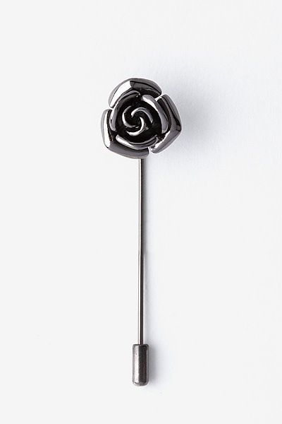Gunmetal Metal Rose Lapel Pin | Ties.com