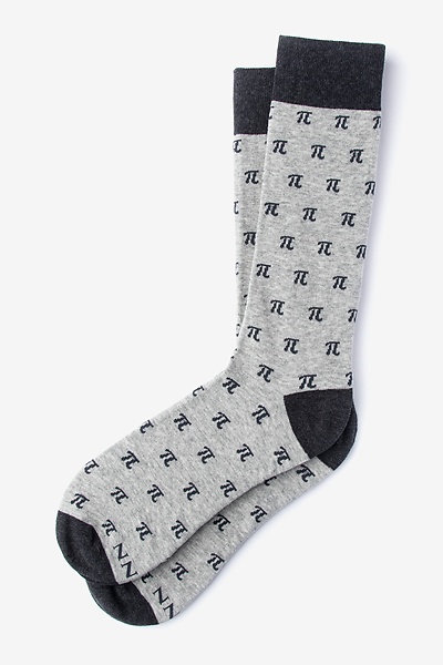 Gray Pi Symbols Socks | Math Socks | Ties.com
