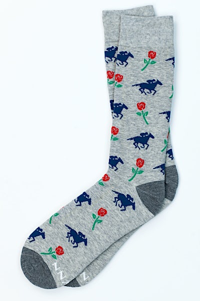 Heather Gray Carded Cotton Victory Rose Sock | Ties.com