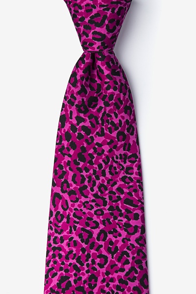 Hot Pink Microfiber Cheetah Animal Print Tie | Ties.com