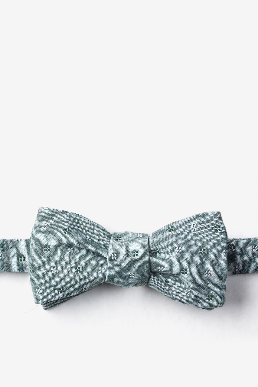 Hunter Green Cotton Churchill Batwing Self Tie Bow Tie | Ties.com