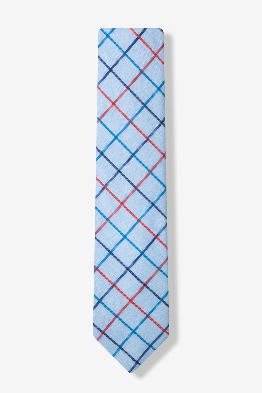 Light Blue Cotton Light Blue Reece Check | Wild Attire, Inc.