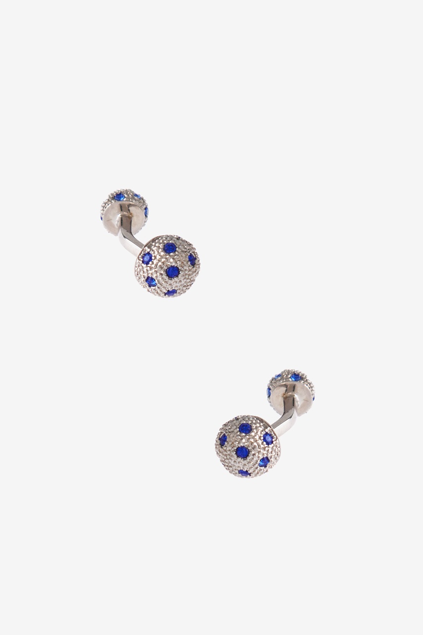 Light Blue Metal Disco Barbell Cufflinks | Ties.com