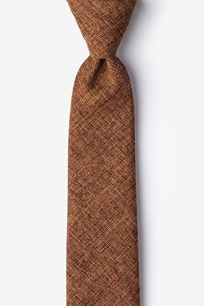 Light Brown Cotton Galveston Skinny Tie | Ties.com