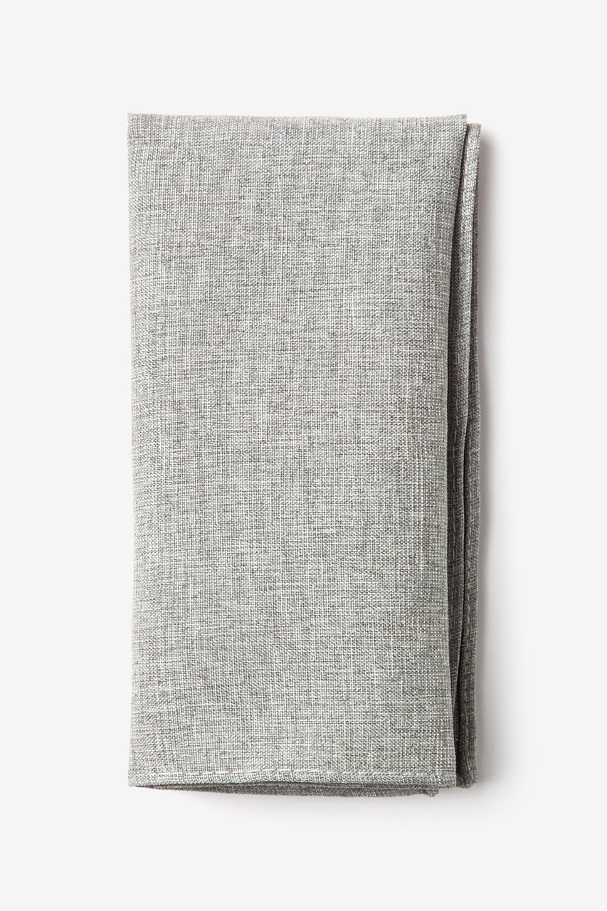 Light Gray Cotton Denver Pocket Square | Ties.com