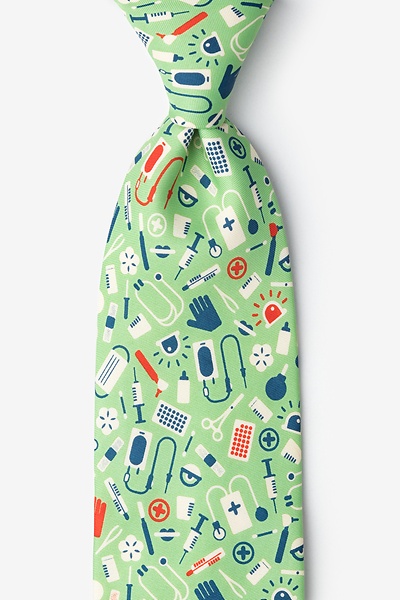 Lime Green Microfiber Medical Supplies Tie | Ties.com