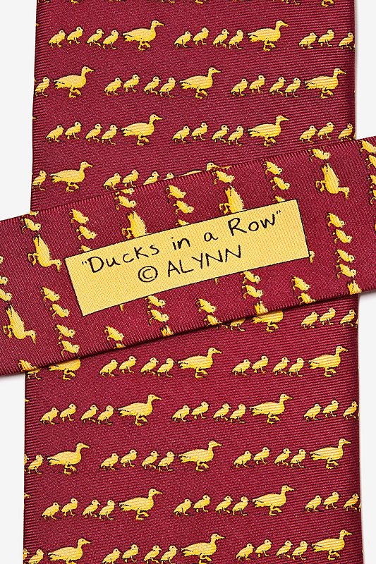 Ducks in a Row Maroon Silk Tie | Animal Neckties | Ties.com