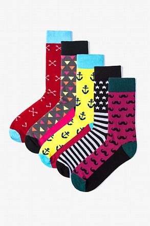 Multicolor Carded Cotton Buena Park 5 Sock Pack | Ties.com