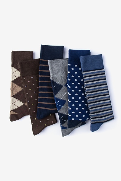 Multicolor Old-Man-Style Starter Sock Pack | Ties.com