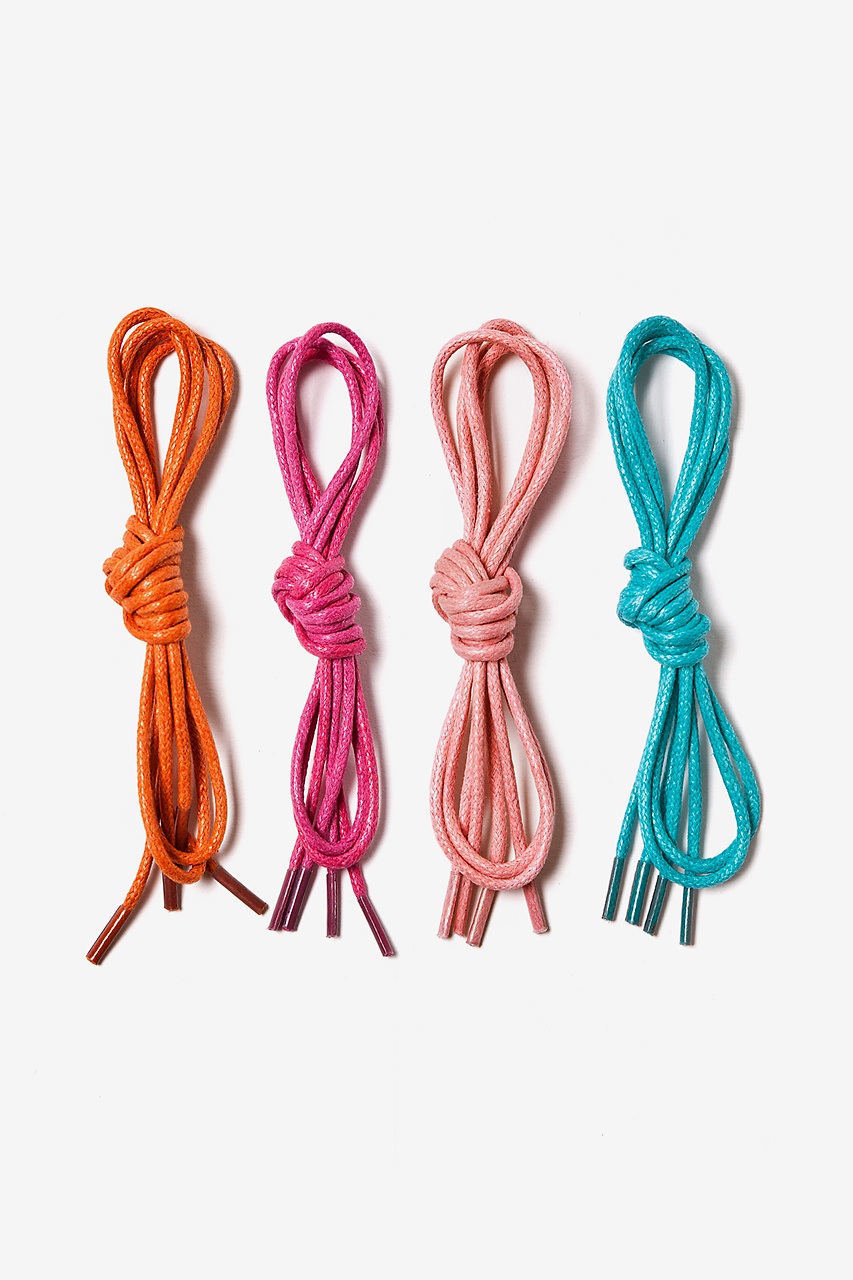 Multicolor Glazed Cotton Vibrant 4 Pack Waxed Shoelaces | Ties.com